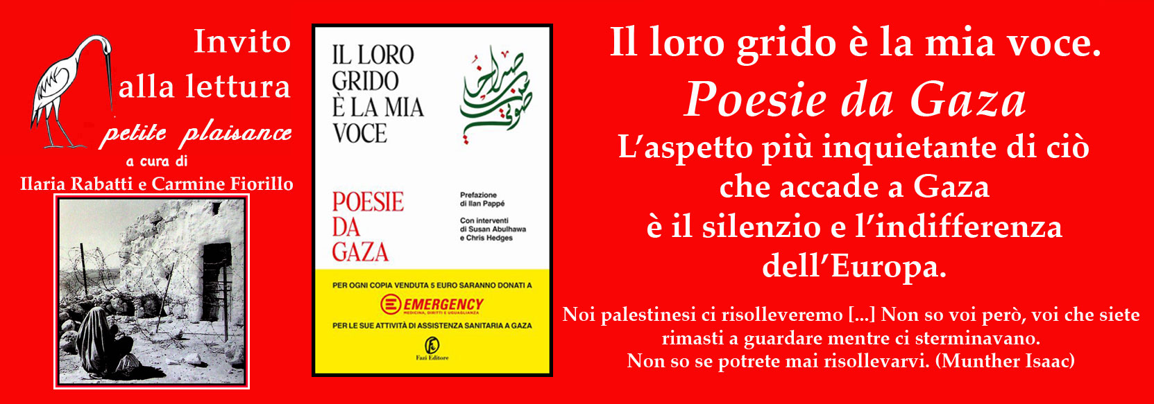 «Il loro grido è la mia voce. Poesie da Gaza». L’aspetto più inquietante di ciò che accade a ...